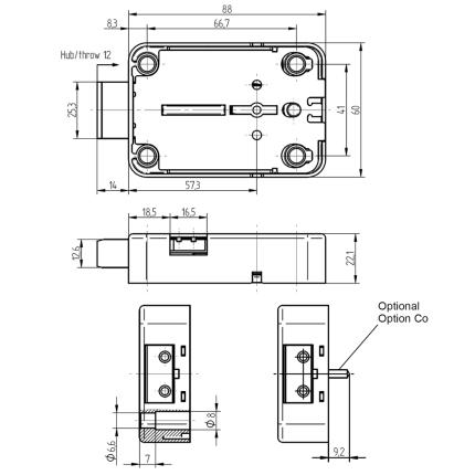 Lock for safe 5 different key lengths KABA MAUER 71111